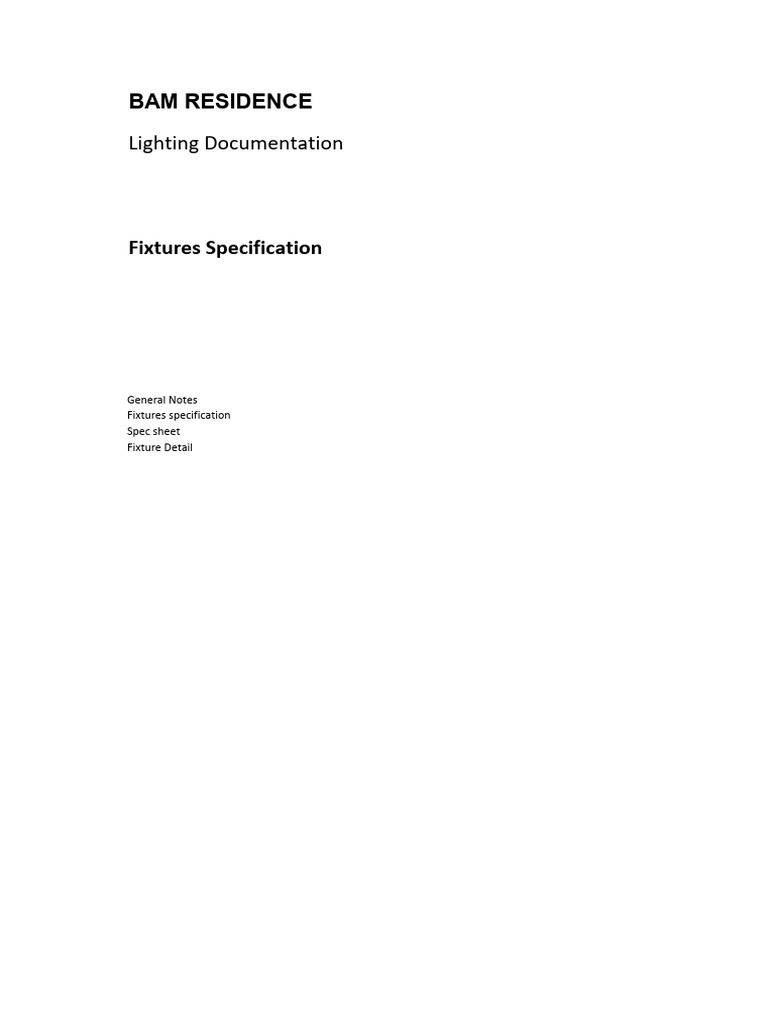 BAM Residence Lighting Specifications | PDF | Lighting | Electrical ...