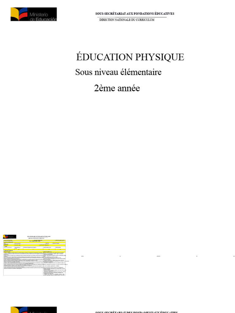 Curriculum Éducation Physique 2e Année | PDF | Éducation physique ...