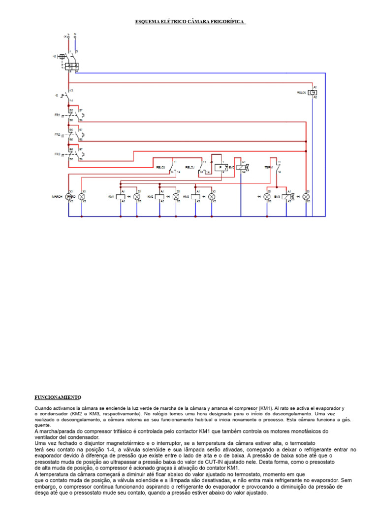 ESQUEMA ELÉTRICO CÂMARA FRIGORÍFICA e como funciona | PDF