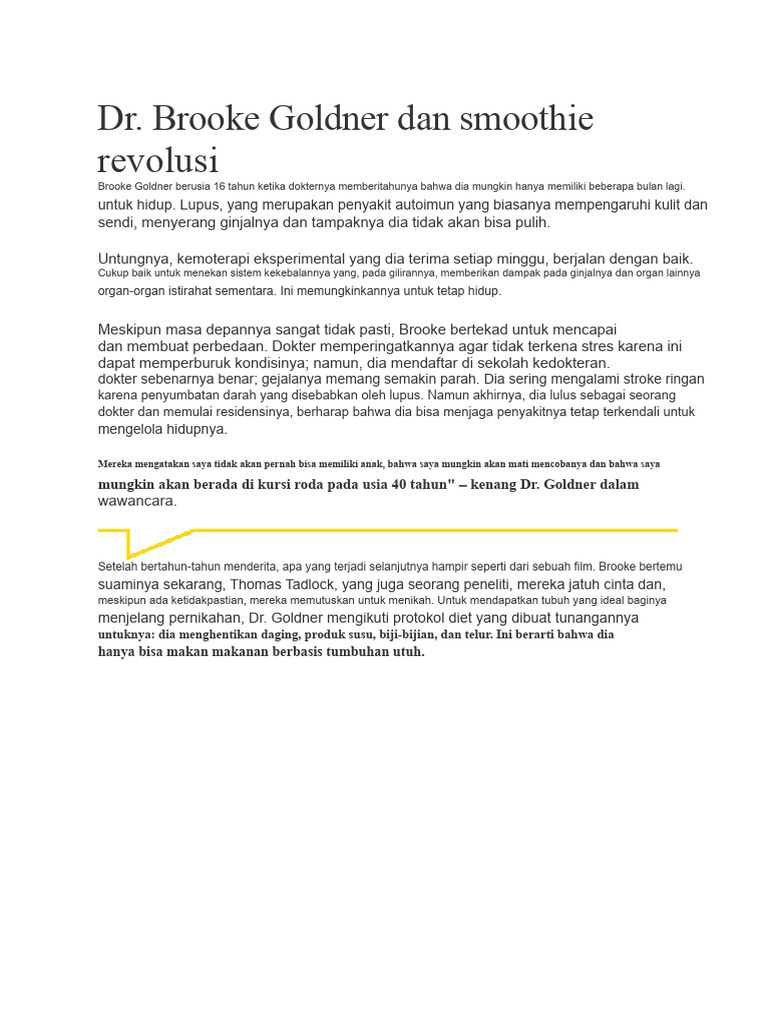 Dr. Brooke Goldner Dan Revolusi Smoothie | PDF