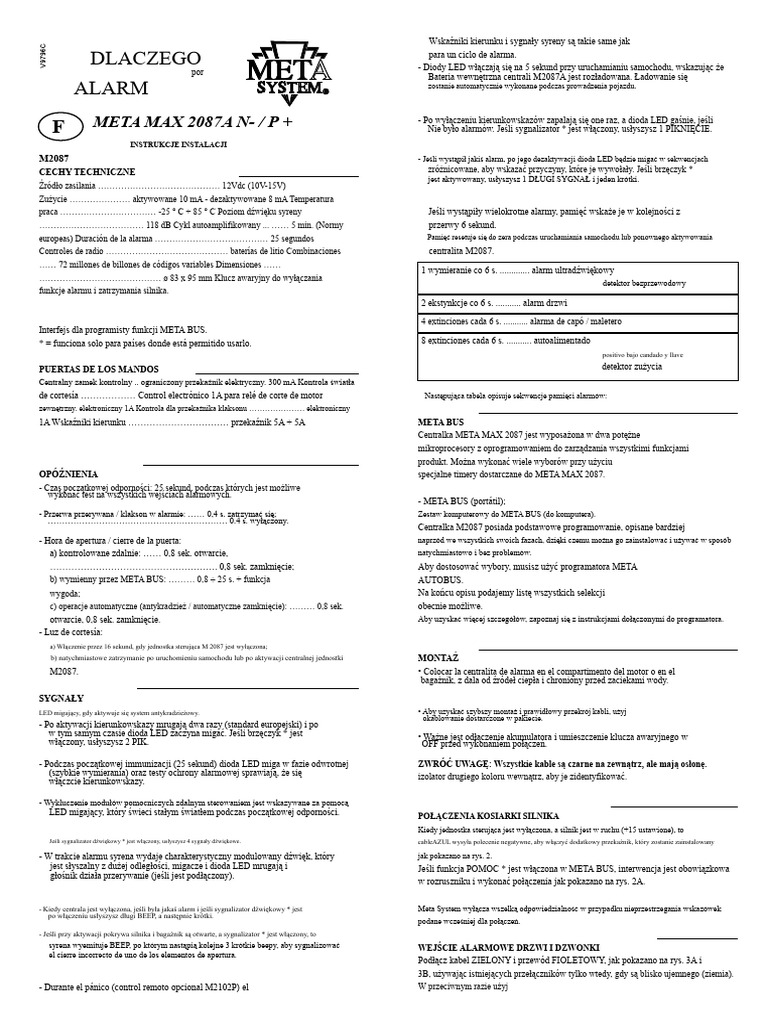 Alarm Metasystem | PDF