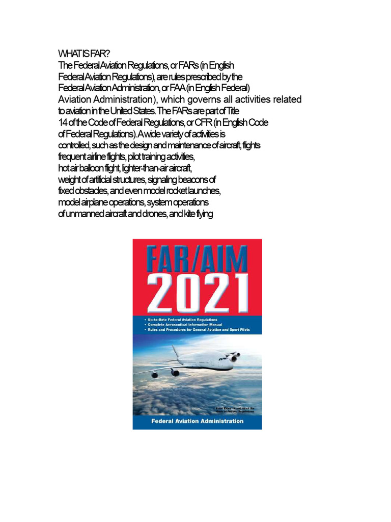 Overview of Federal Aviation Regulations | PDF | Aircraft | Aviation
