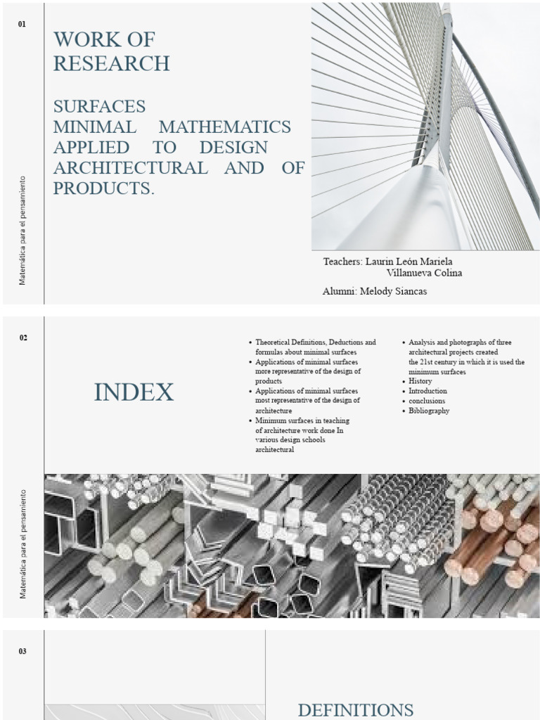 Minimal Surfaces in Design and Architecture | PDF | Calculus Of ...