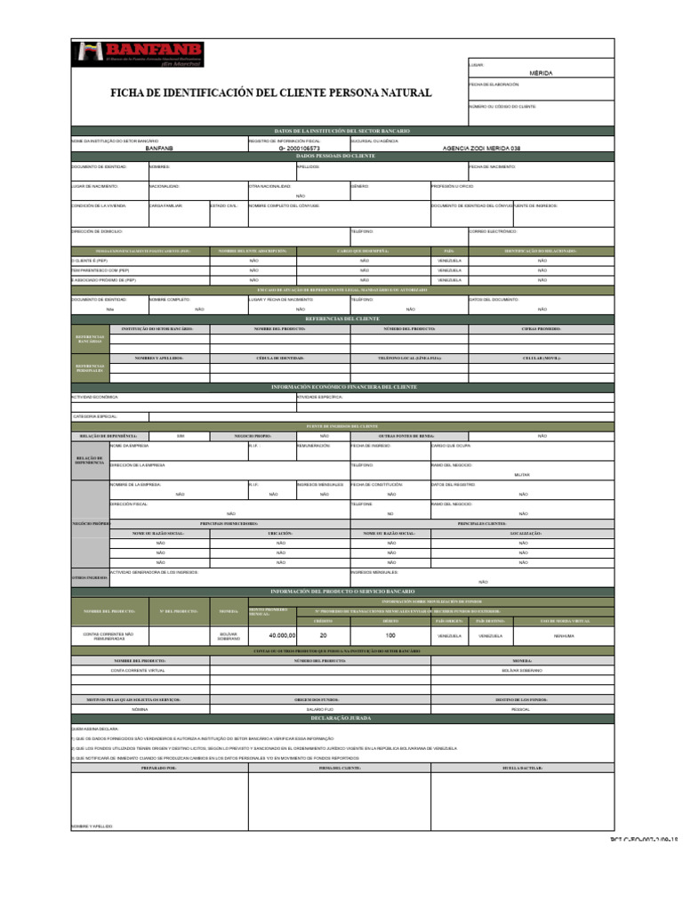 Cópia de 08FO Ficha de Identificação de Cliente Natural V2 | PDF ...