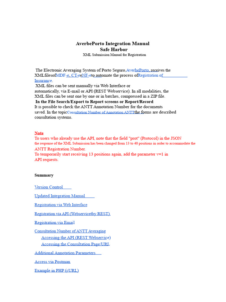 Integration Manual - AverbePorto | PDF | Web Service | Comma Separated ...
