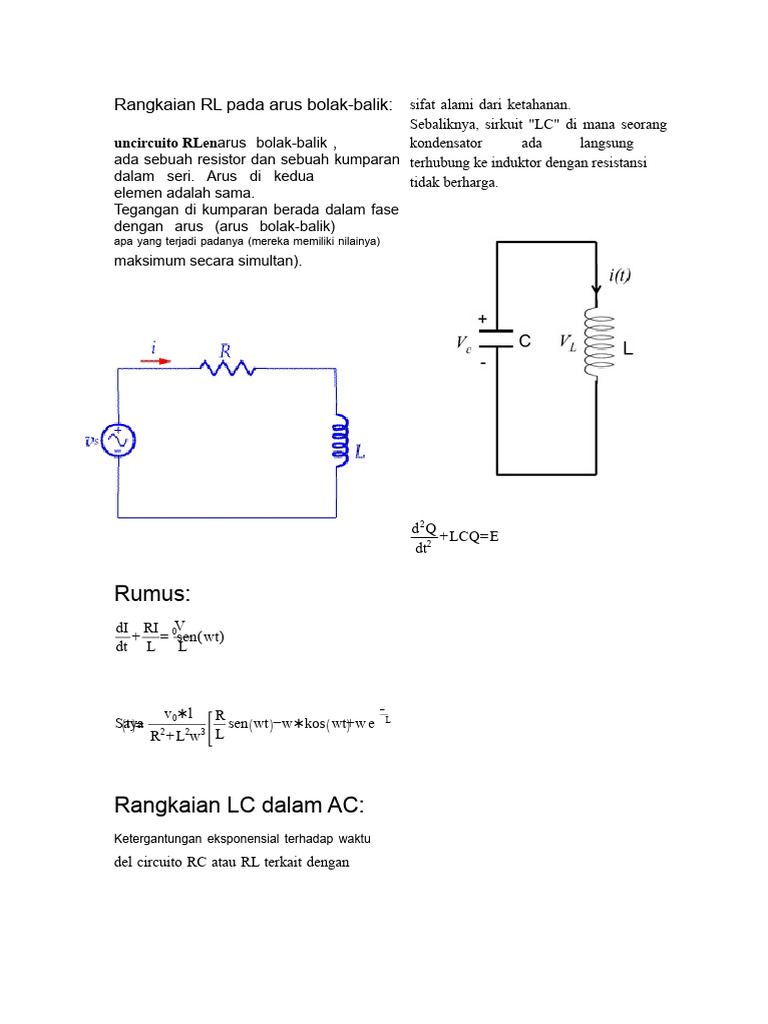 Rangkaian RL Dalam AC | PDF