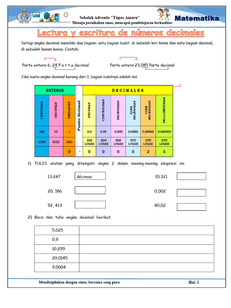 Pembelajaran Desimal di Sekolah Adventis | PDF