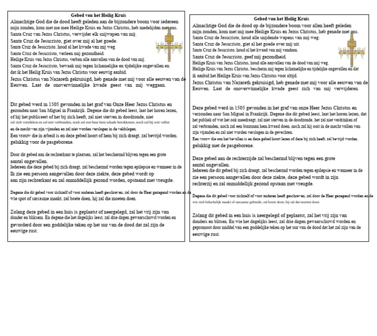 Gebed Tot Het Heilig Kruis | PDF