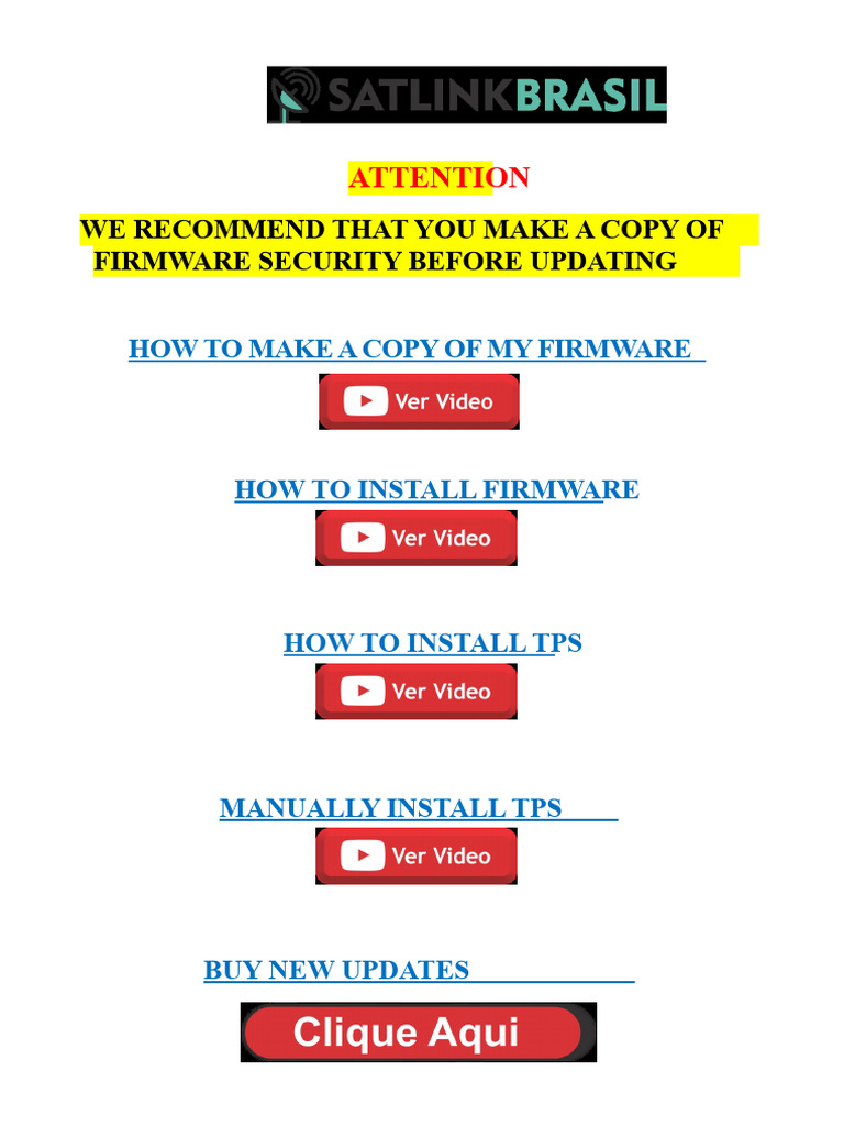 How To Update Tps and Firmware Satlink 6933 | PDF