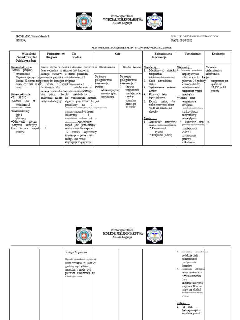 HONRADO-Grupa 3 - Pedia NCP | PDF