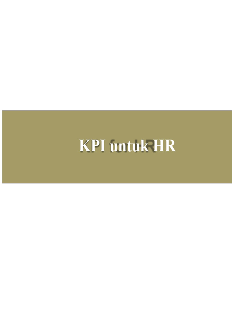 KRA & KPI - HR | PDF