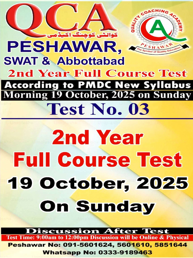QCA 2nd Year Course With Keys (19-Oct-2025) by Al-Beruni | PDF