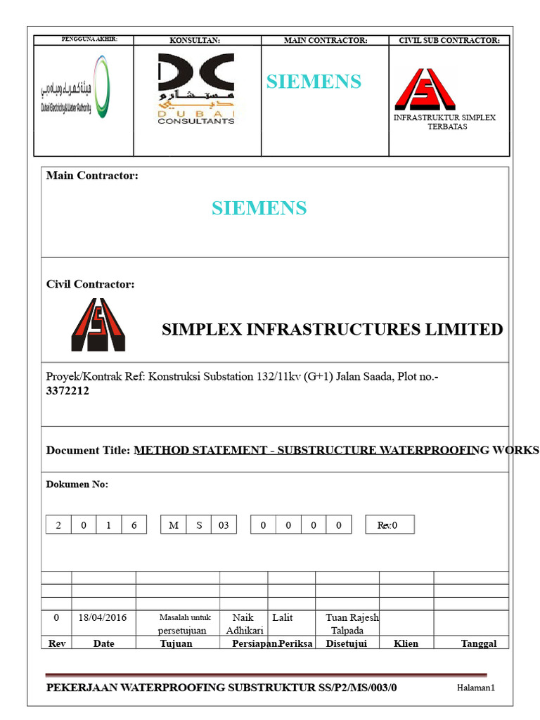 Metode Waterproofing Substruktur Gardu | PDF