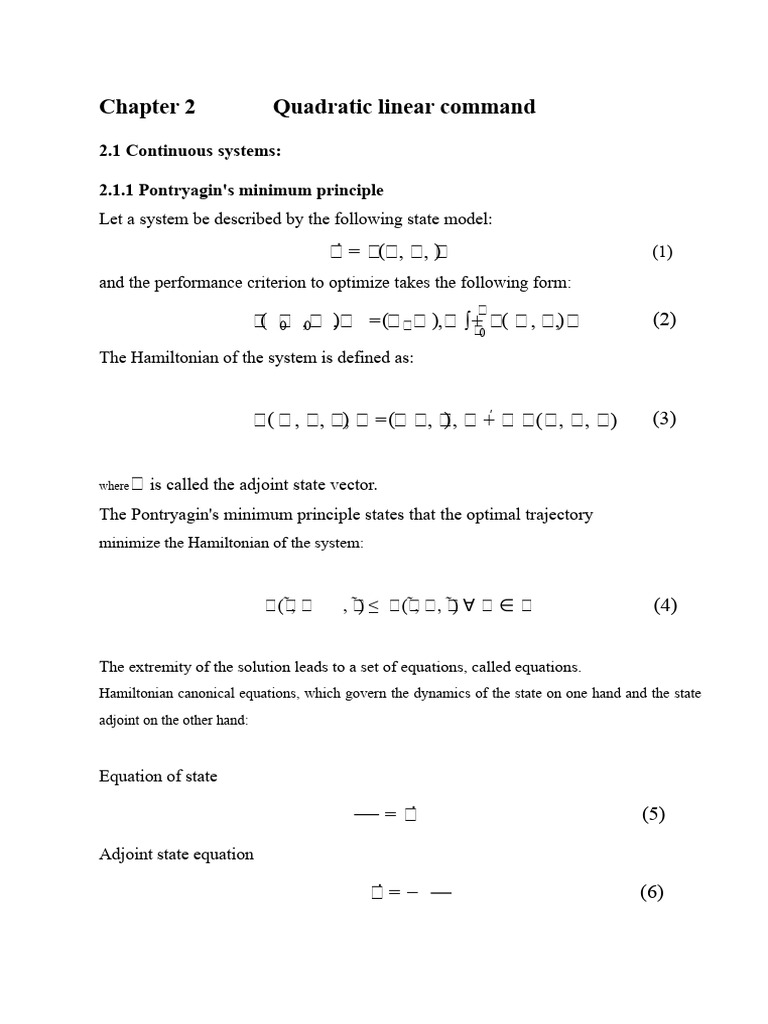 Optimal linear quadratic control - Dec 2020 (1) | PDF | Optimal Control | Differential Calculus