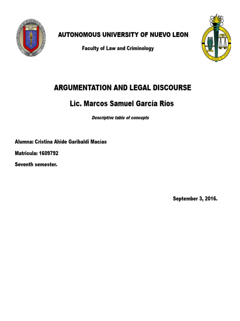 Descriptive Table of Concepts | PDF | Argument | Discourse