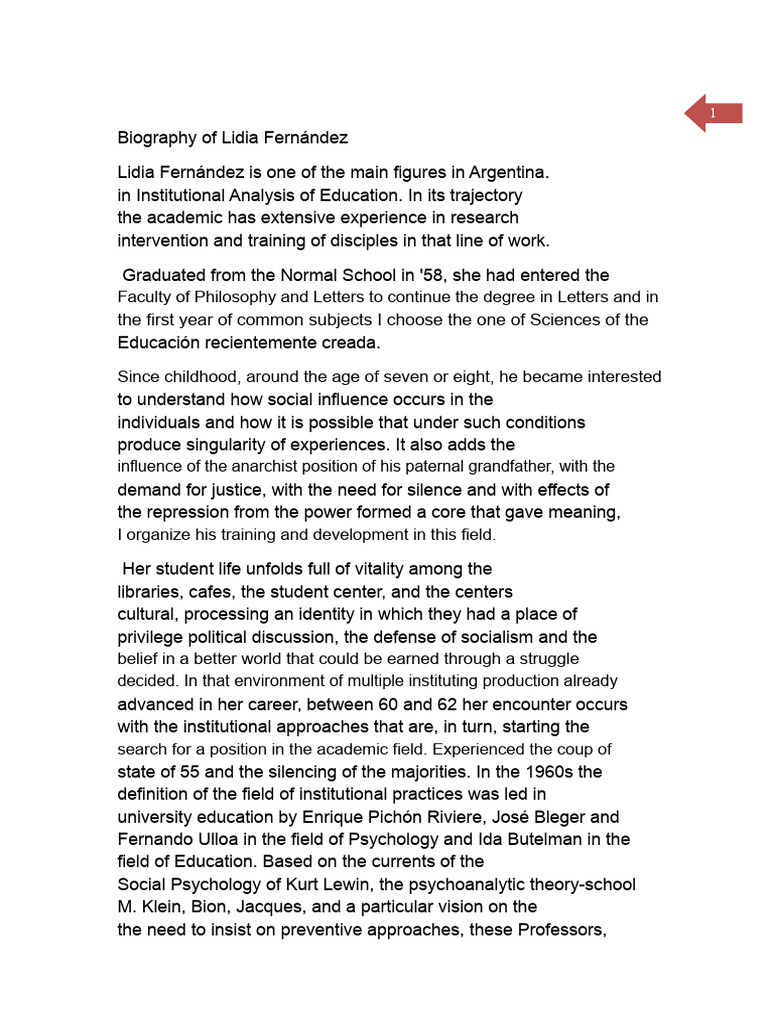 Lidia Fernández: Argentine Education Expert | PDF | Psychology ...