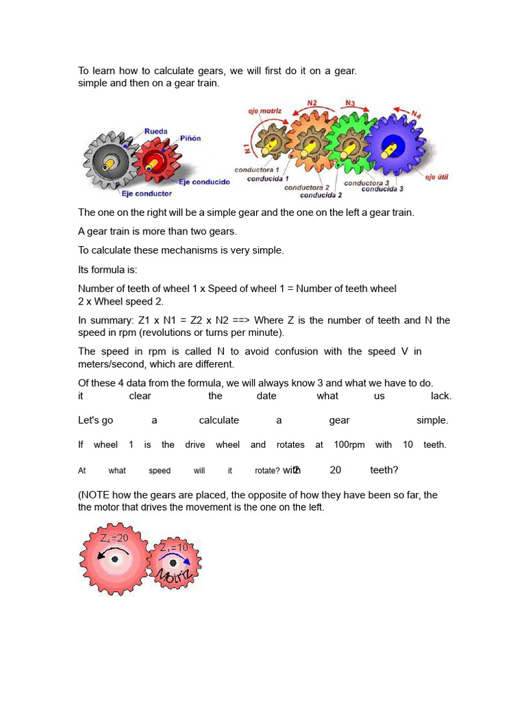 Gear Calculation and Speed Ratio Guide | PDF | Gear | Mechanics
