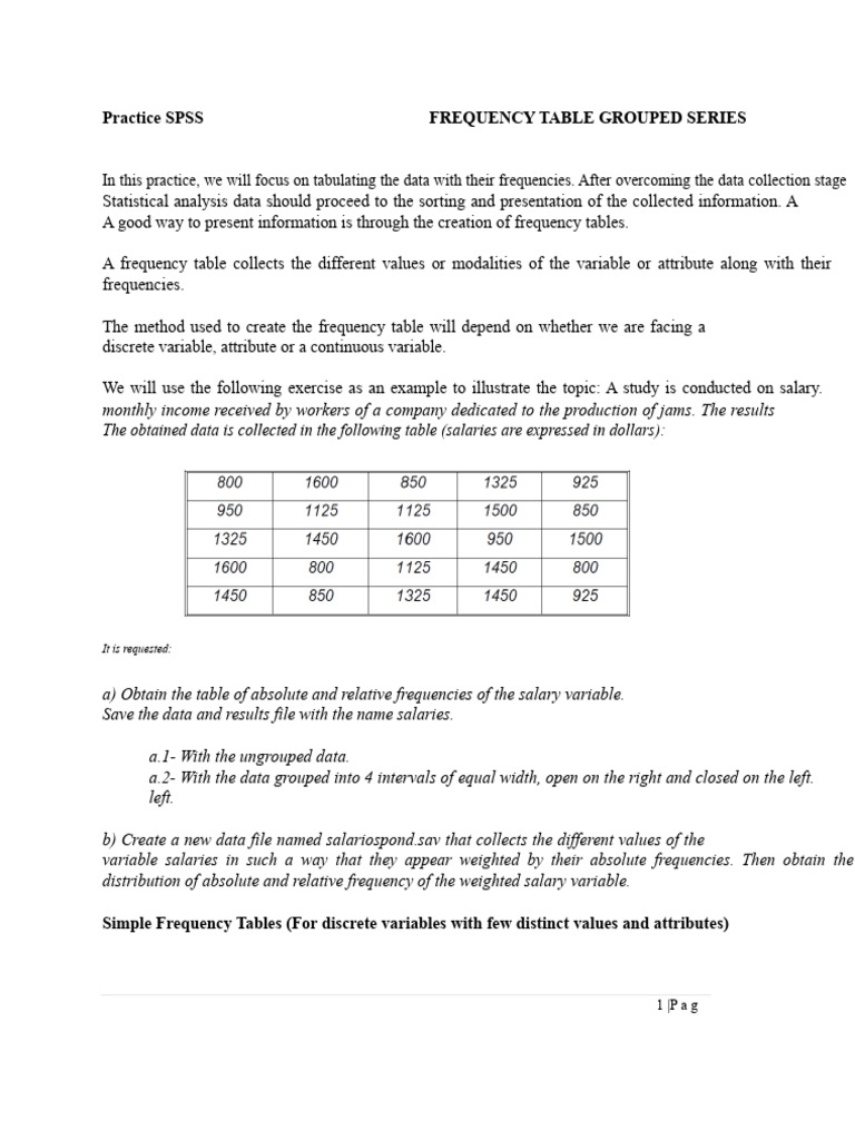 Creating Frequency Tables in SPSS | PDF | Spss | Categorical Variable