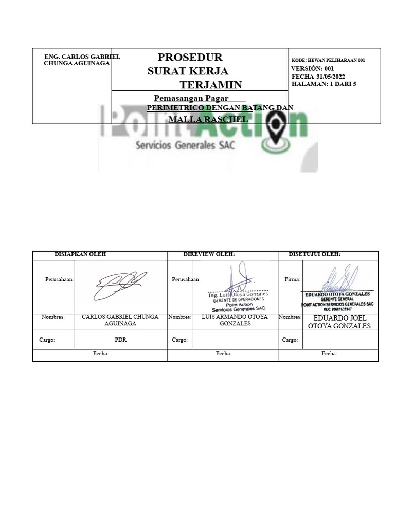 Prosedur Pemasangan Pagar Perimetral | PDF
