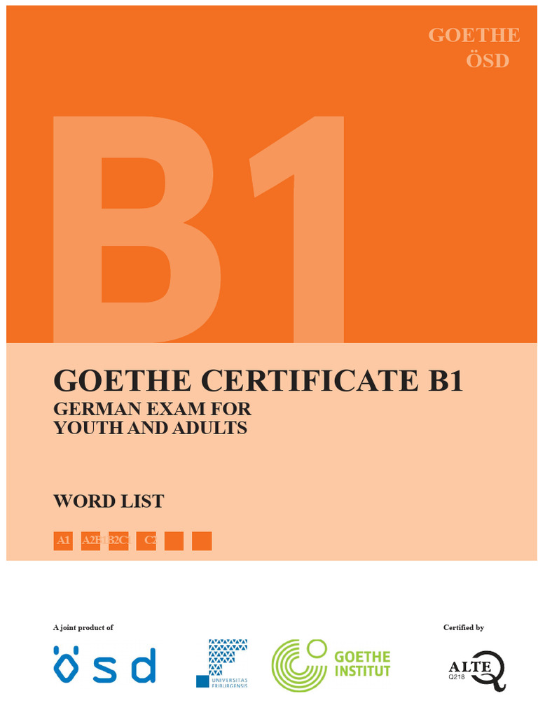 Goethe Certificate B1 Word List-1 | PDF