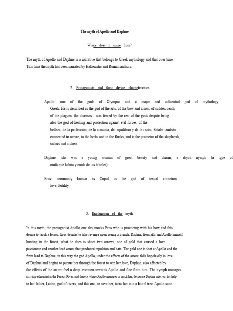 Apollo and Daphne: A Myth Explained | PDF | Apollo | Eros