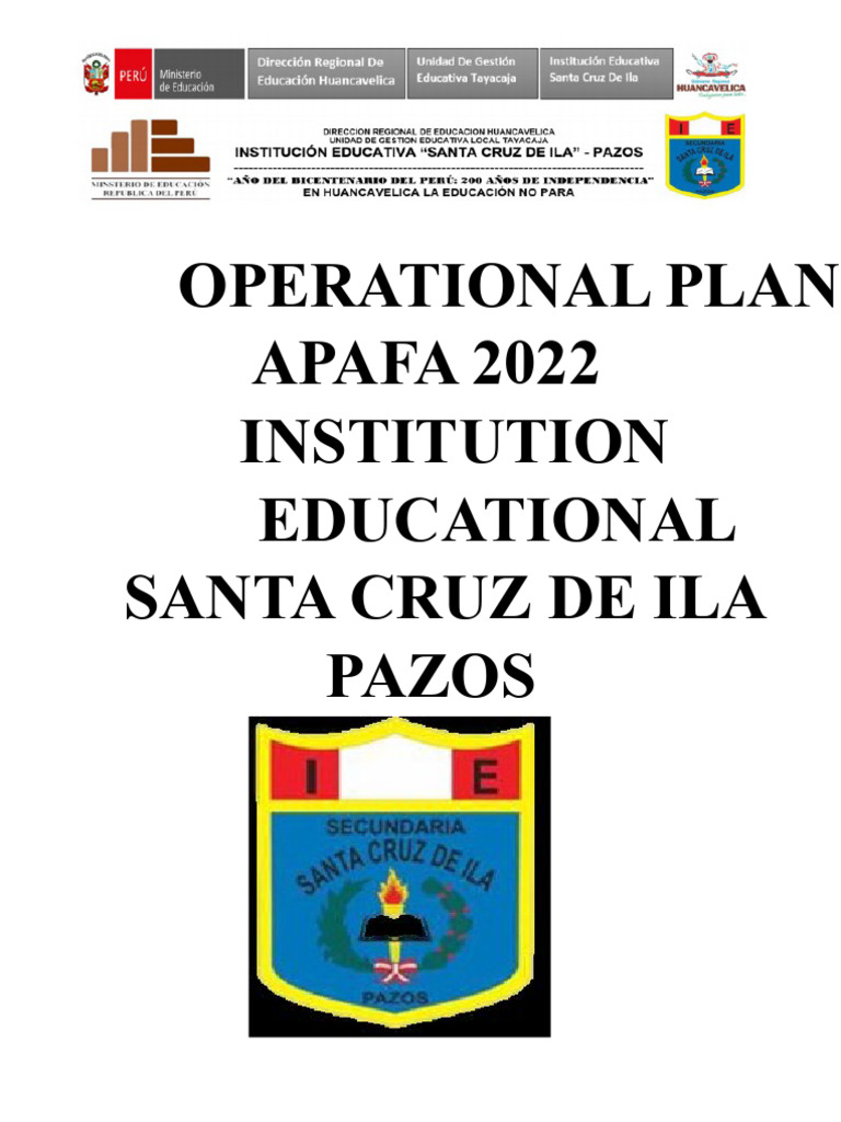 Apafa Plan 2022 - Santa Cruz de Ila | PDF