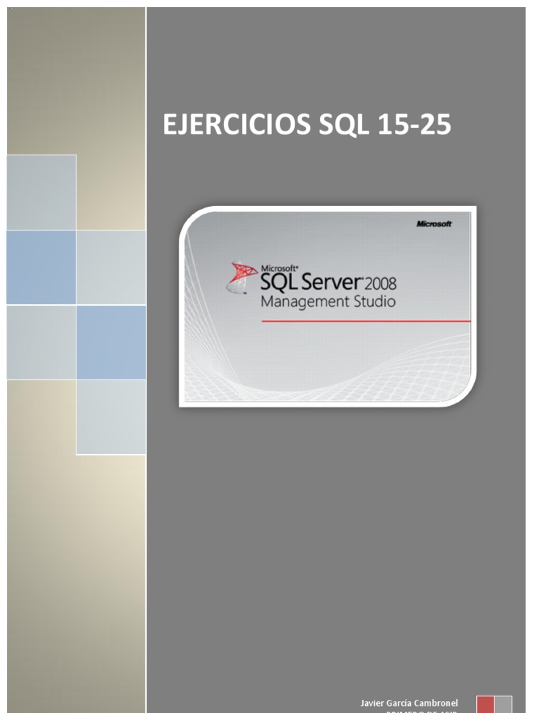 Ejercicios SQL para ASIR 15-25 | PDF | SQL | Gestión de datos
