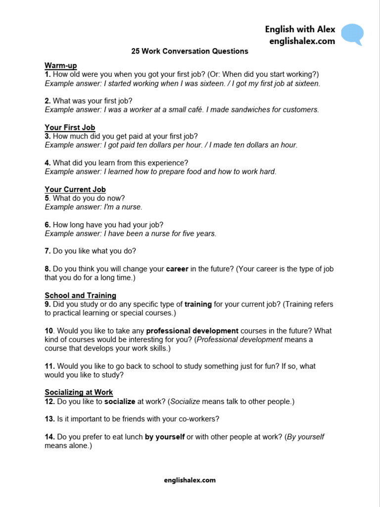 25 Essential Work Conversation Questions | PDF | Chess Openings | Chess
