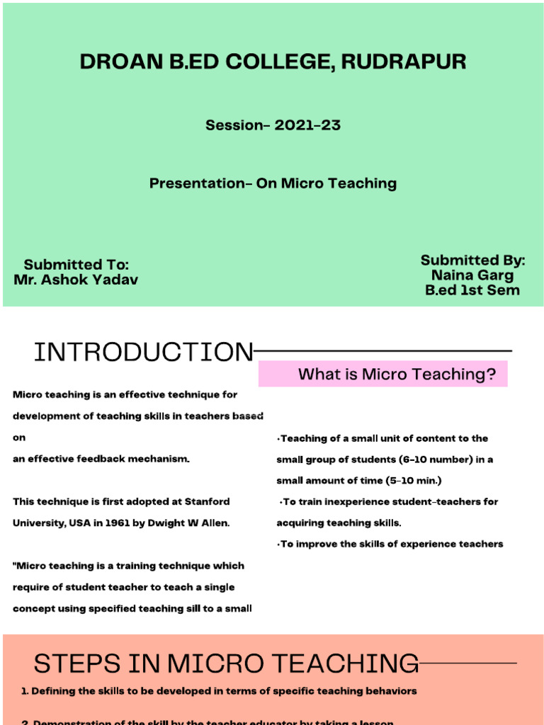 Micro Teaching PPT - Naina Garg | PDF