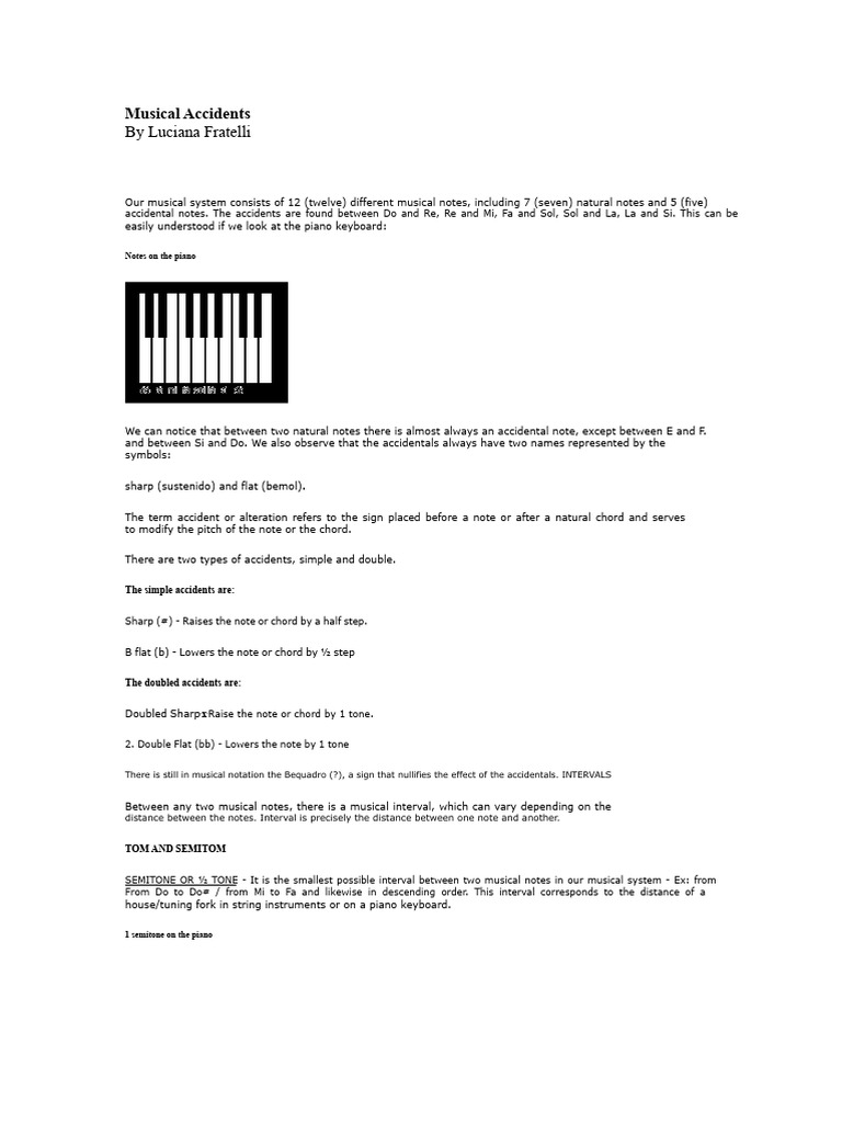 Understanding Musical Accidentals and Intervals | PDF | Interval (Music ...