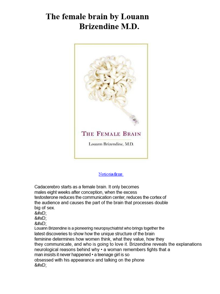 The Female Brain by Louann Brizendine MD - 5 Stars Review | PDF
