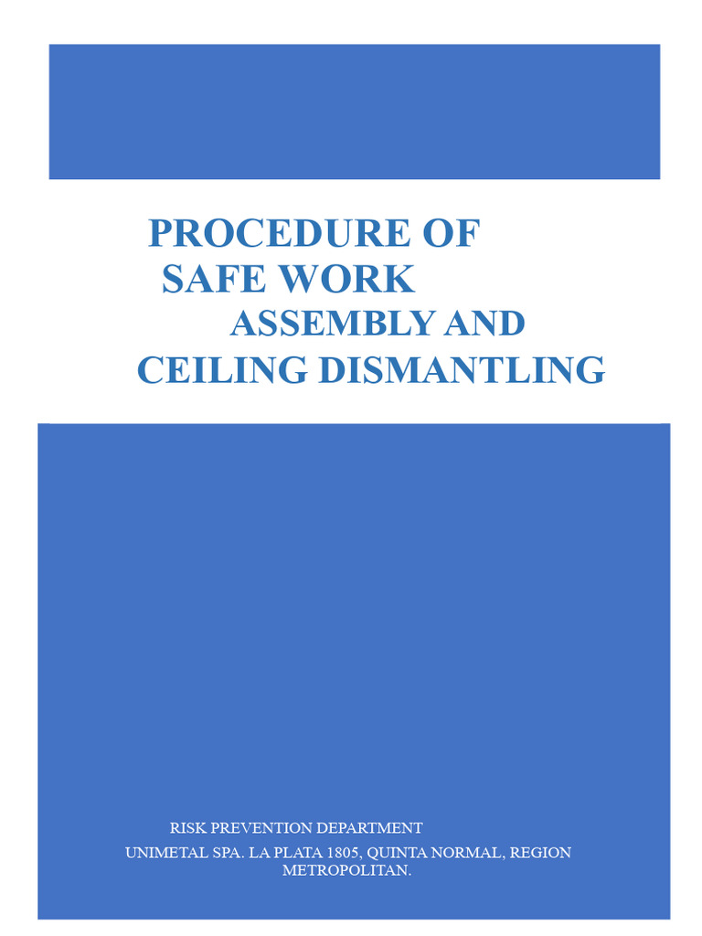 Safe Ceiling Assembly Procedure Guide | PDF | Occupational Safety And ...