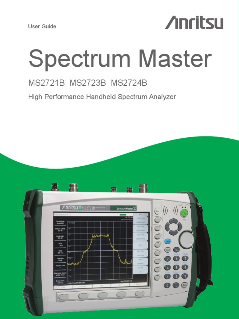 Anritsu MS2723B Spectrum Master Users Guide | PDF | Electrostatic Discharge | Computer Data Storage
