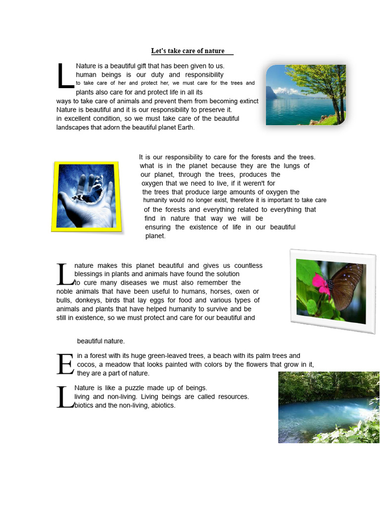 Let's Take Care of Nature | PDF