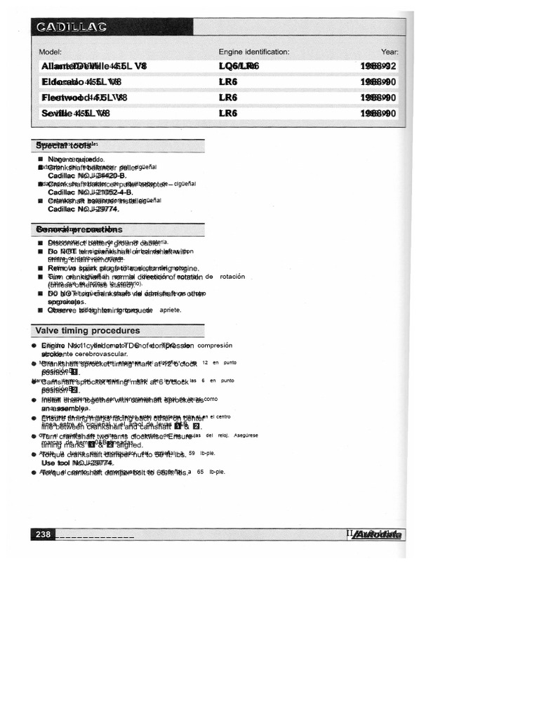 Cadenas Cadillac | PDF | Motores | Tecnología de vehículos