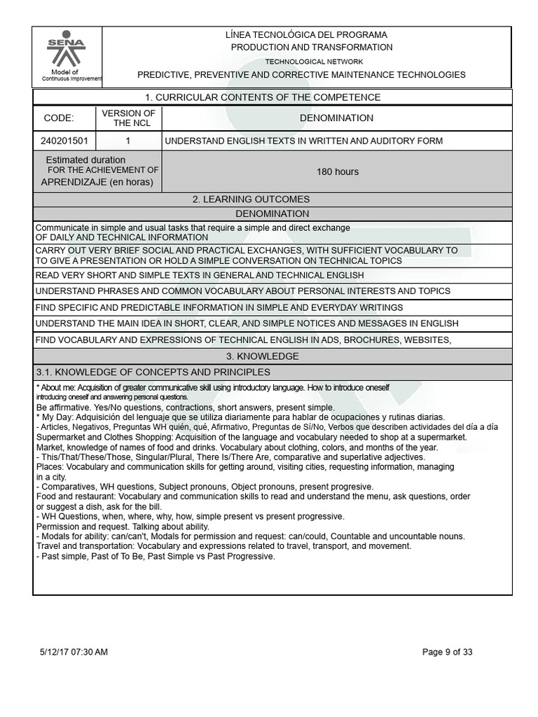 Understand Texts in English in Written and Auditory Form | PDF ...