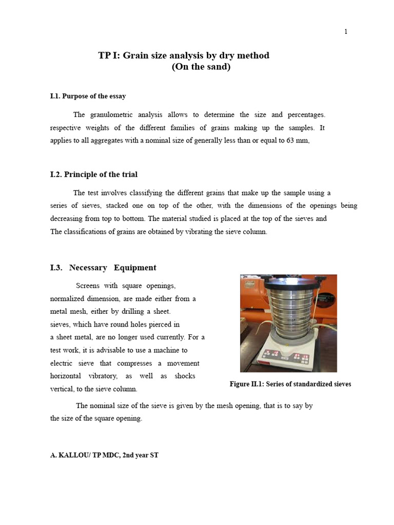 Lab 2 - Grain Size Analysis of Sand | PDF | Applied And ...