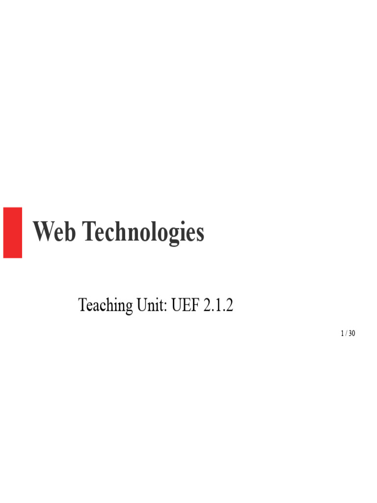 Course 1 - Introduction to Web Technologies | PDF | World Wide Web | Internet & Web