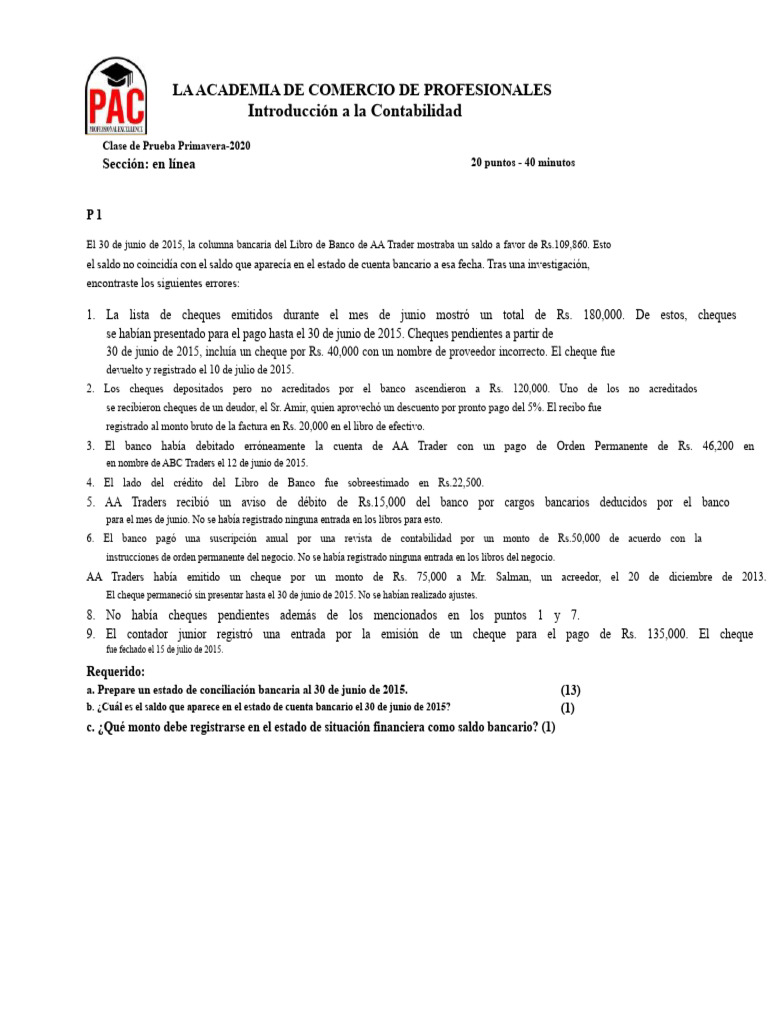 Prueba de BRS | PDF | Bancos | Cheque