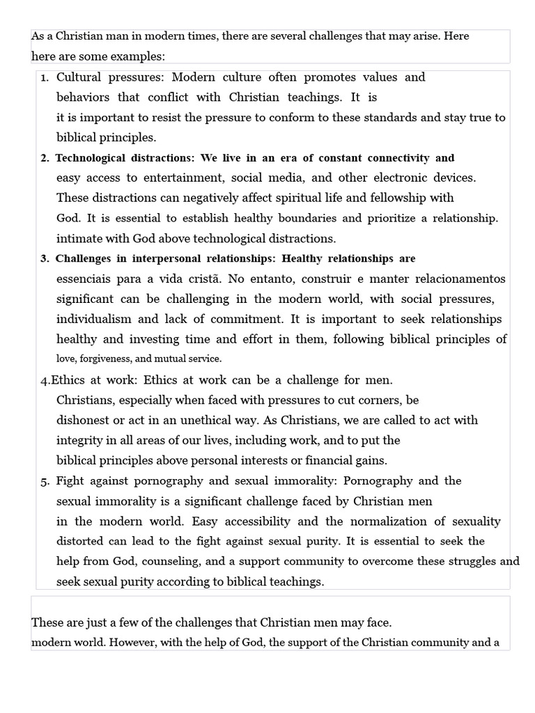 Challenge of A Christian Man in Today's Times | PDF | God In ...