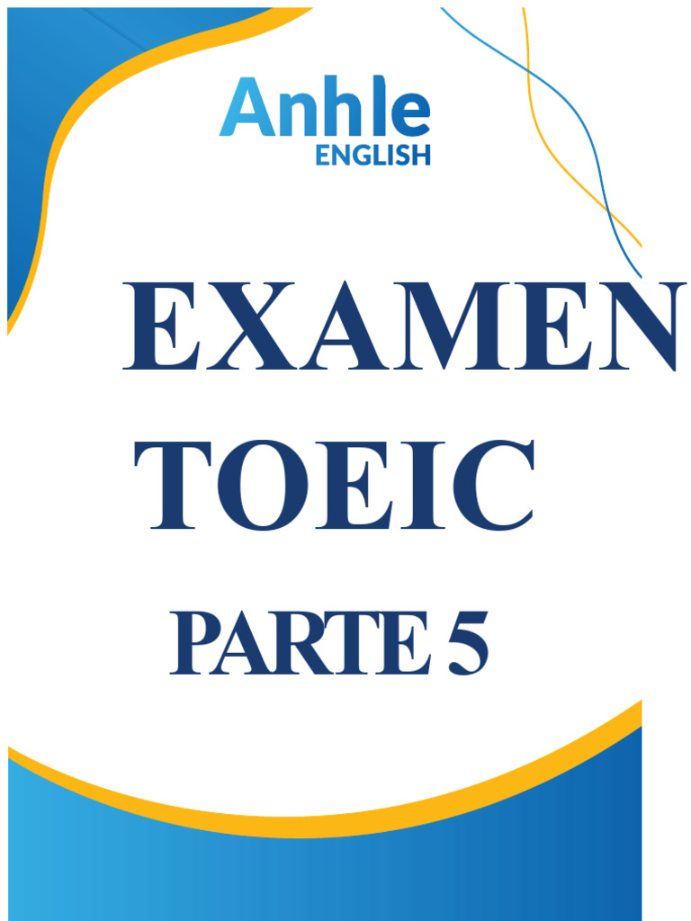 Examen de TOEIC 2021 (Anhle English) | PDF | Adjetivo