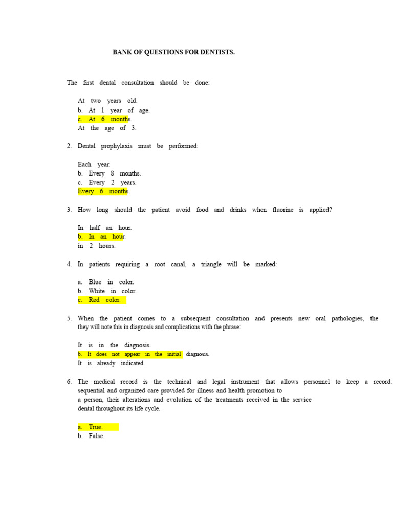 Essential Questions for Dental Consultations | PDF | Human Tooth ...