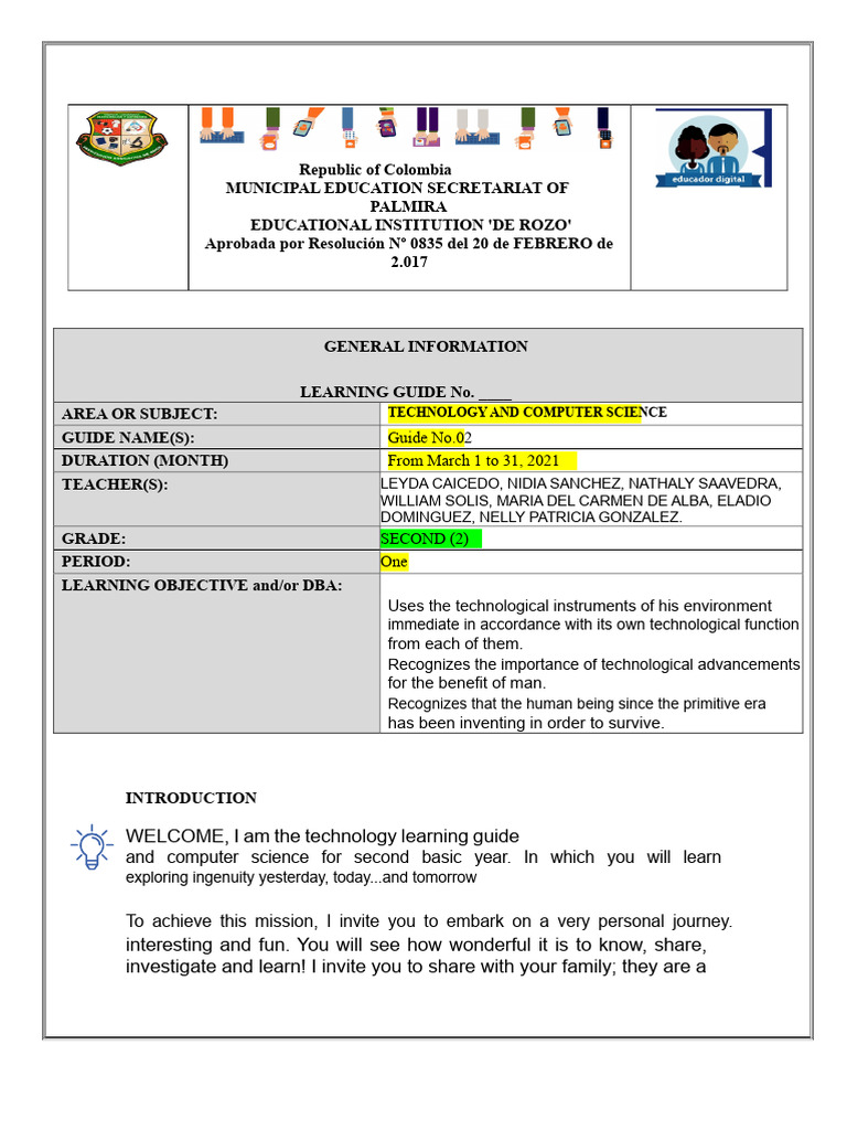 Guide 2 Technology and Computer Science Grade 2 | PDF | Science