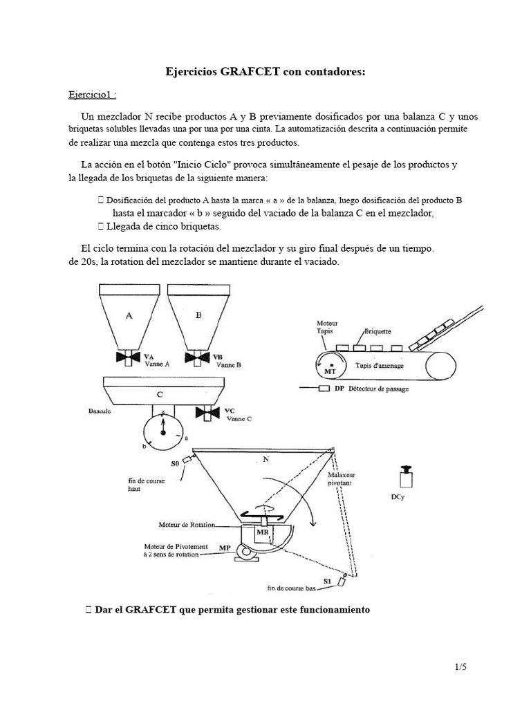 Ejercicios de Grafcet Con Contador | PDF | Máquinas | Ingeniería mecánica