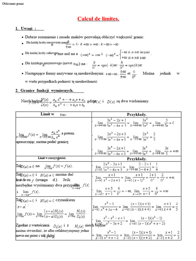 Obliczanie Granic | PDF