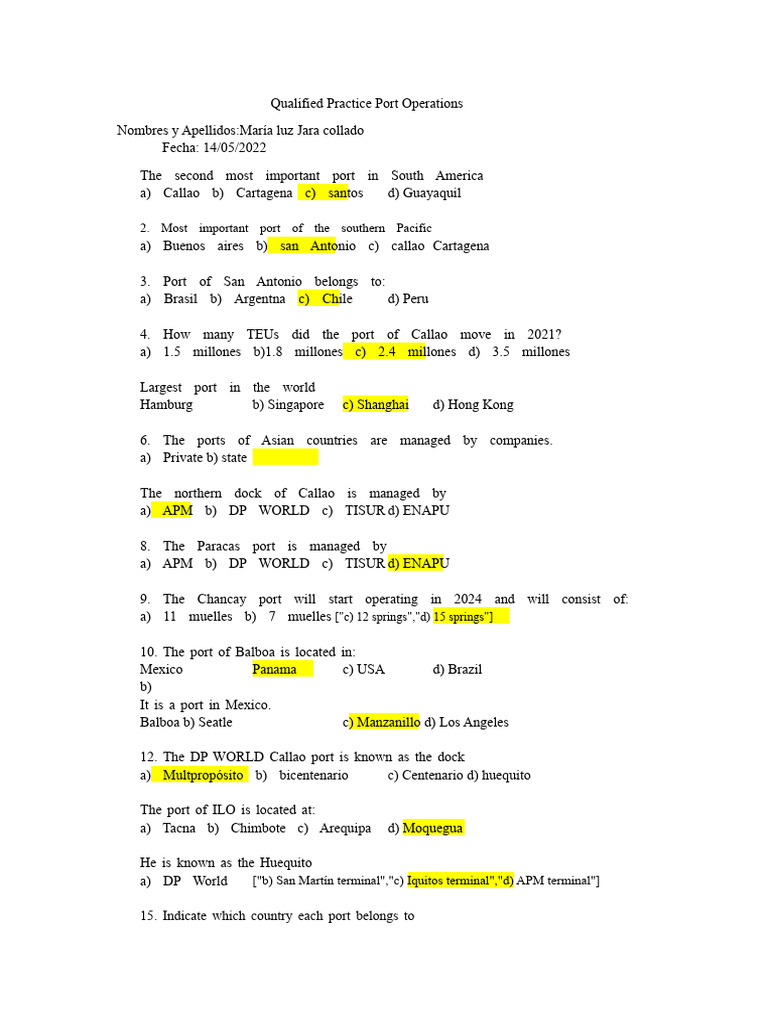 PORT AUTHORITY EXAM | PDF