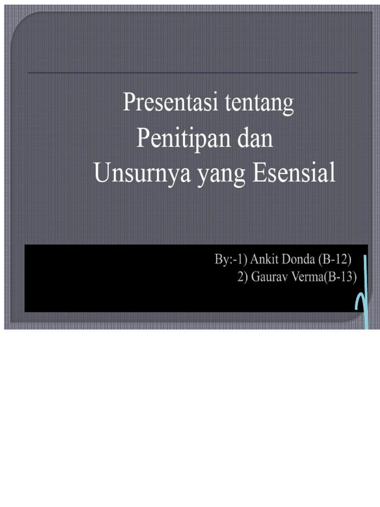 Penitipan & Unsur-Unsurnya yang Penting | PDF