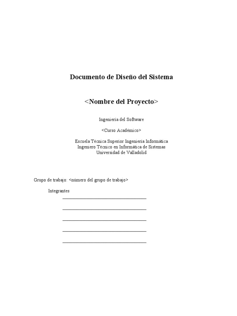 Documento de diseño del software | PDF Documento de diseño del software | PDF