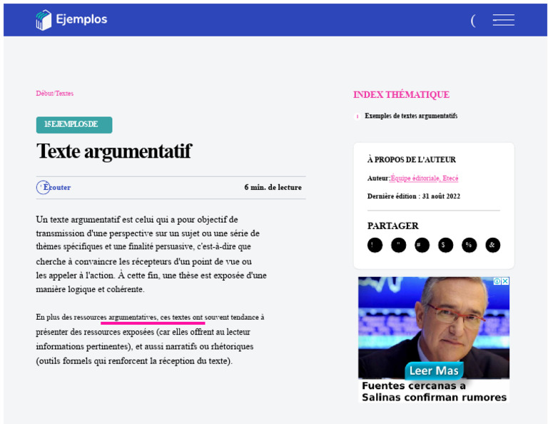 Exemples de textes argumentatifs efficaces | PDF