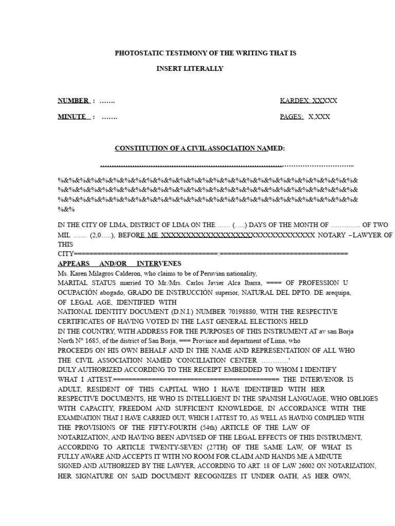 Format. Writing, Minute For The Establishment of A Conciliation Center ...